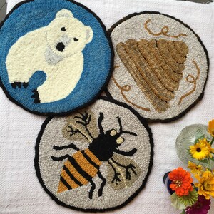 Hooked Rug Pattern -bear Chair Pad - Etsy