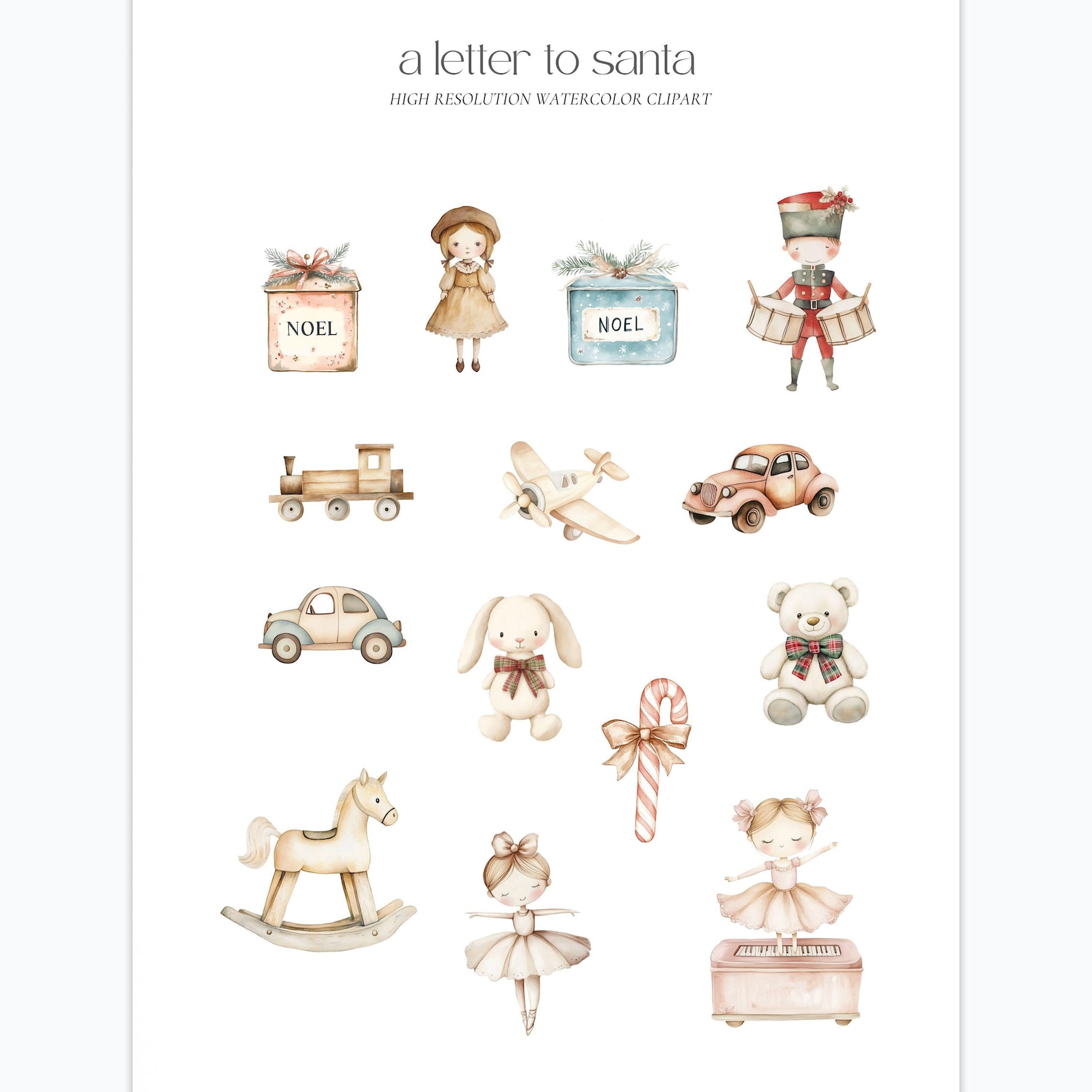 Whimsical Santa's Workshop Clipart Cute Christmas Vintage Toys North ...