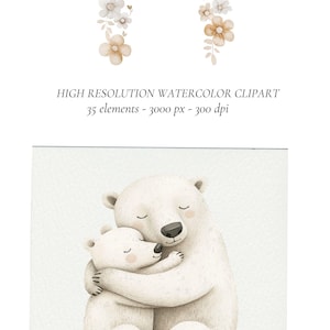 Mom and Baby Animal Watercolor Clipart: Safari, Farm, Woodland (digital ...