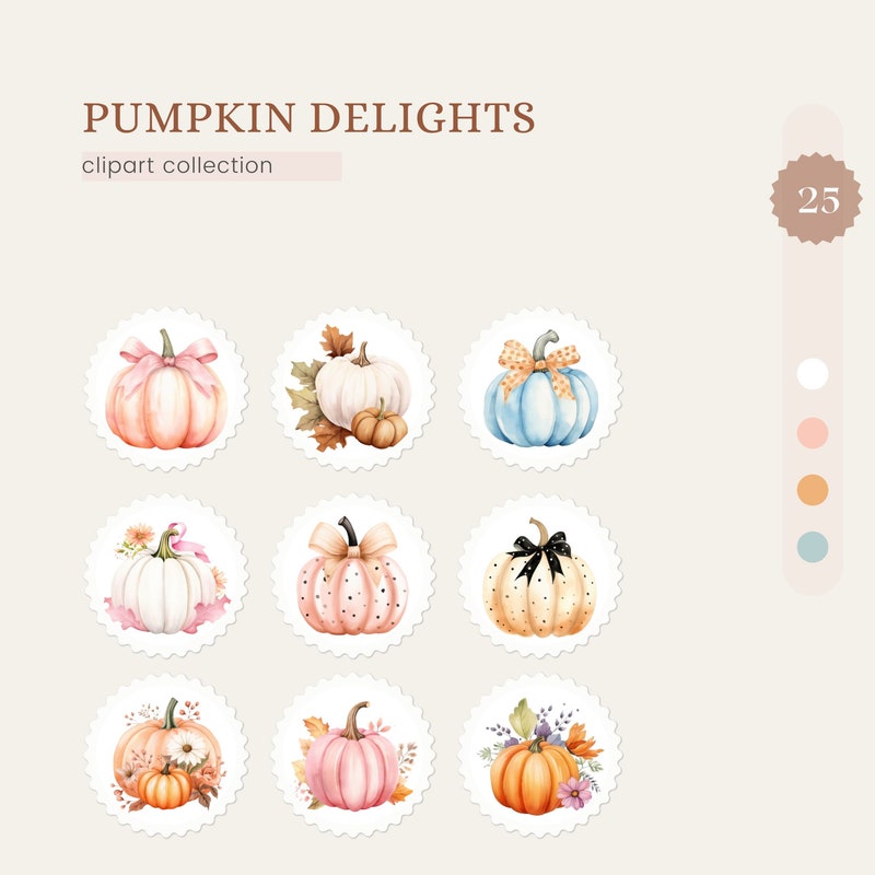 Pink Pumpkin Clipart - Etsy