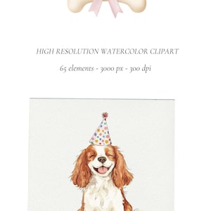 Watercolor Dog Breeds Clipart: Birthday Party PNG Bundle (commercial ...