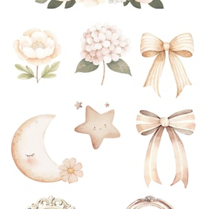 Vintage Nursery Clipart: Grandmillennial Baby Watercolor (digital ...