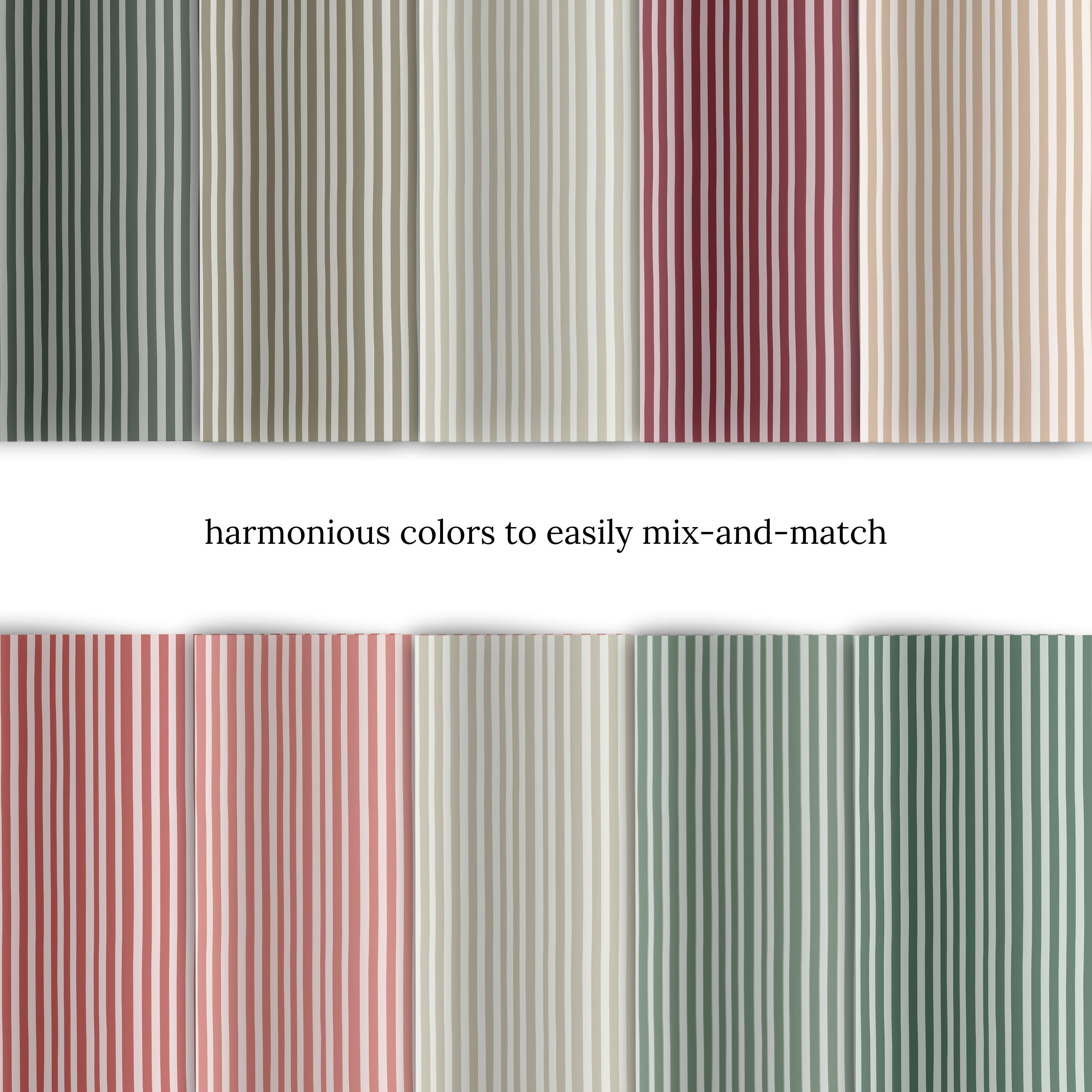 Christmas Stripes Digital Paper: Vintage Holiday Patterns (digital ...