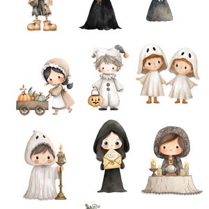 Victorian Halloween Clipart: Gothic Ghosts, Haunted House (PNG ...