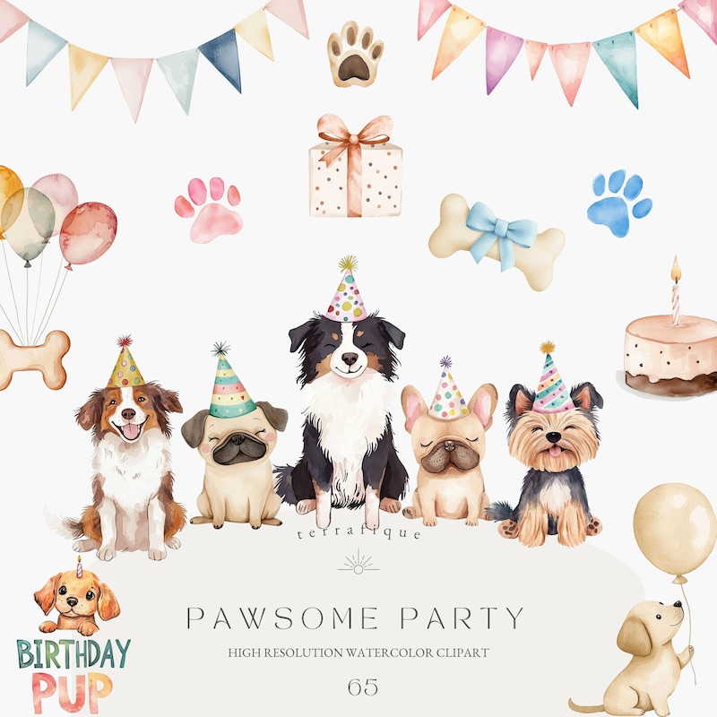 Watercolor Dog Clipart - Etsy