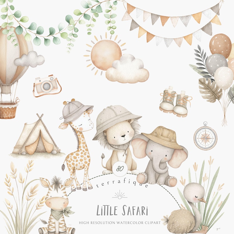 Beige Safari Clipart - Etsy