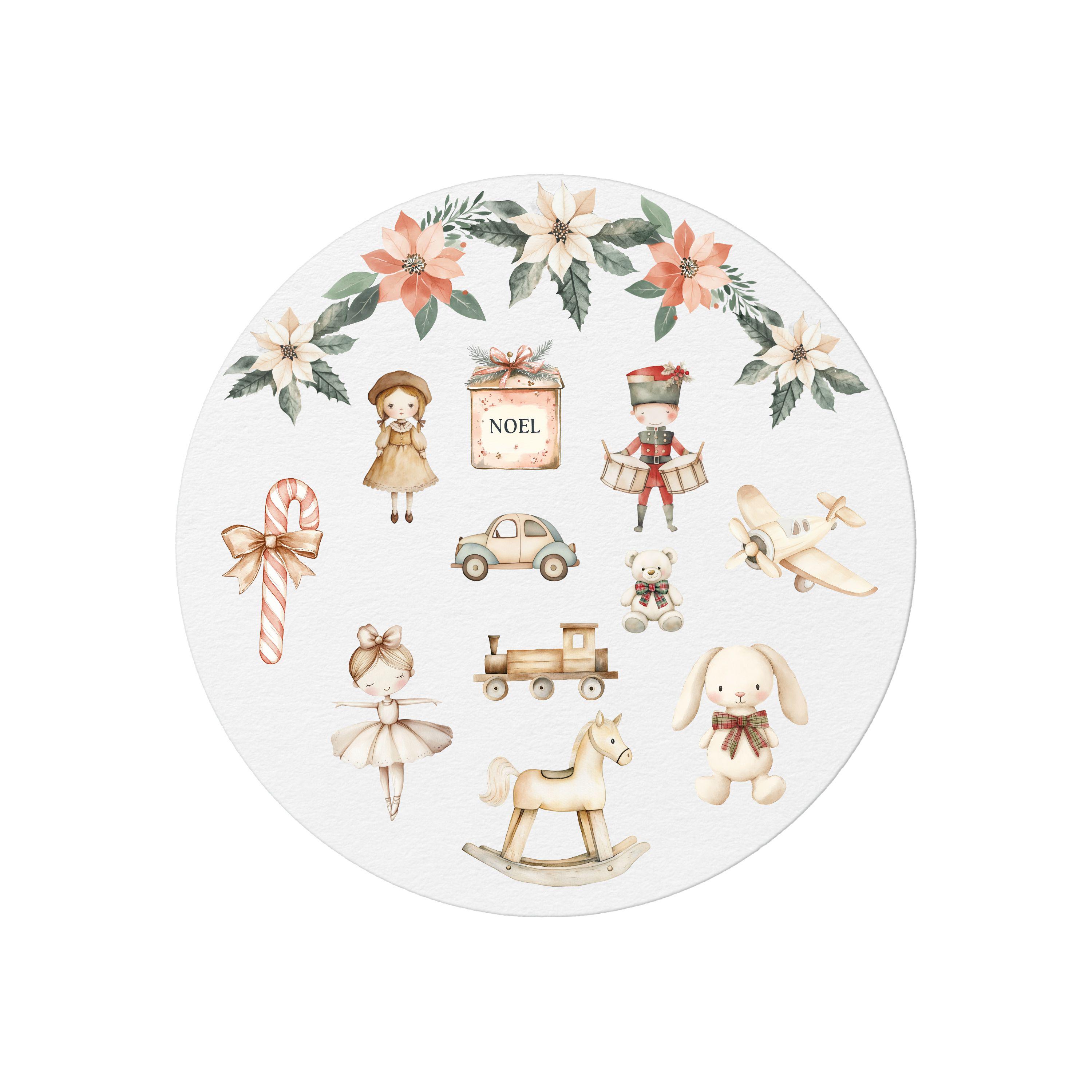 Whimsical Santa's Workshop Clipart Cute Christmas Vintage Toys North ...