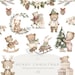 Watercolor Christmas Teddy Bear Clipart Set: 35 PNG Elements ...