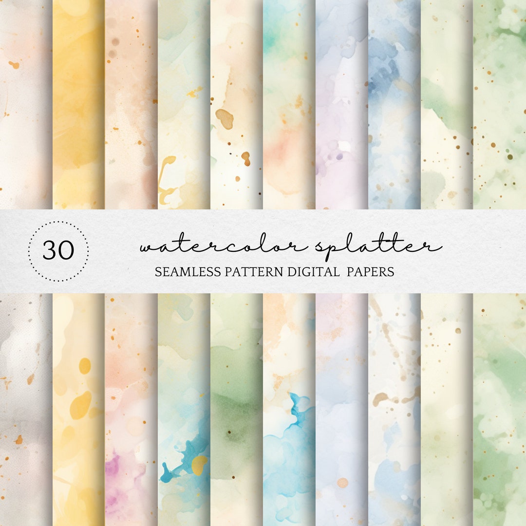 Watercolor Splatter, Digital Pattern Papers Backgrounds, Abstract ...