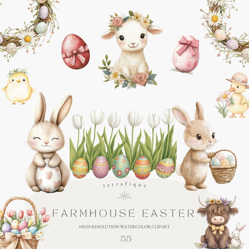 Cute Easter Clipart - Etsy