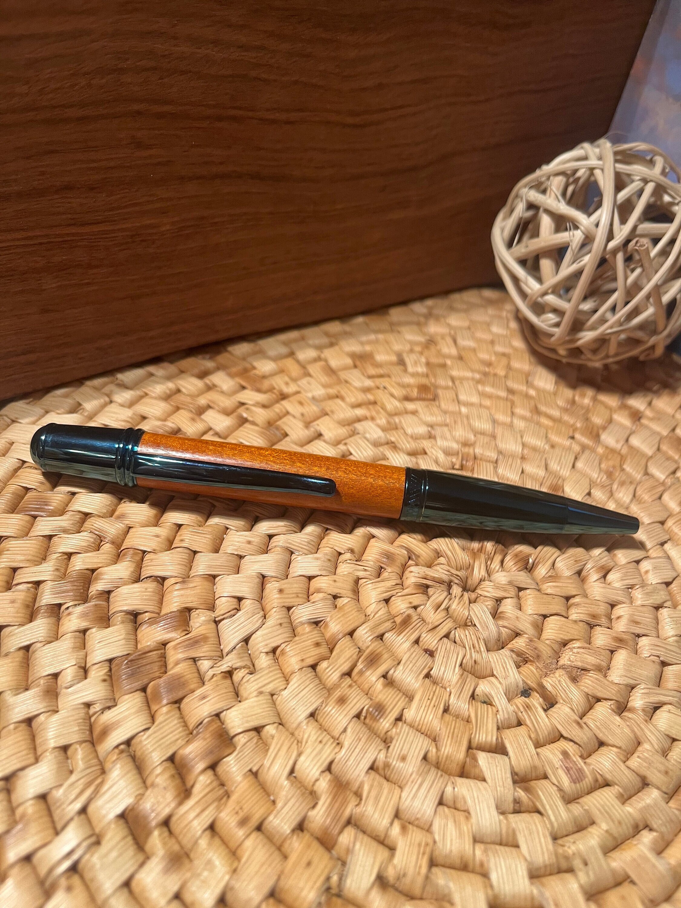 M3 Hand Turned Osage Orange Pen With Blue Galaxy Metal Accents a Great ...