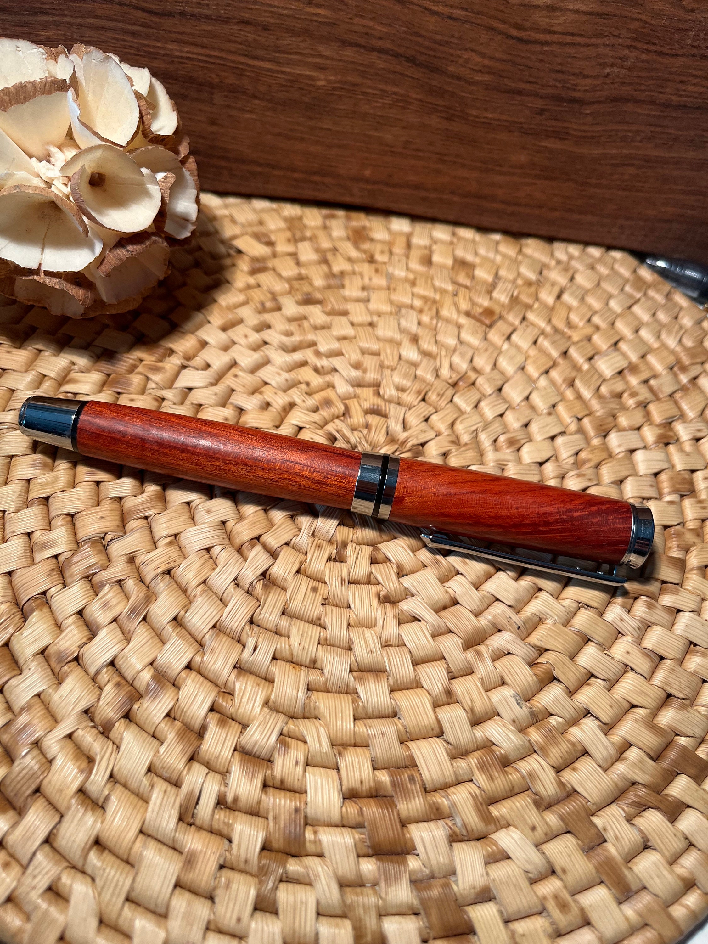 Sp12 Mistral Rollerball Pen - Bloodwood - Beaufort Ink - Chrome & Black Accents - Graduation ...