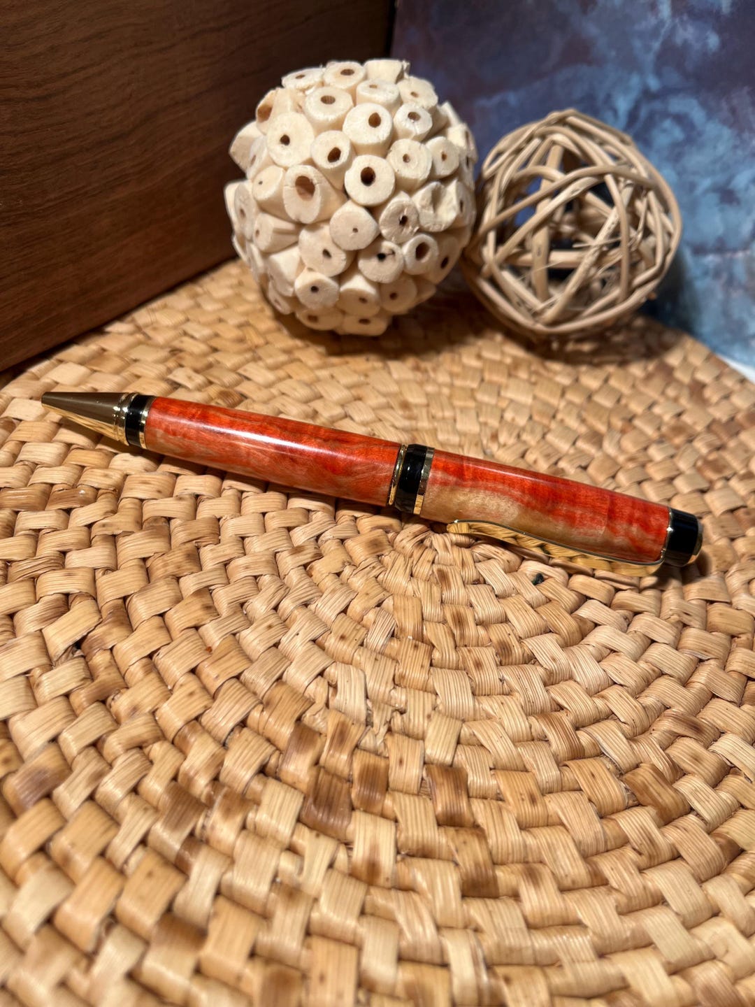 Sp6 Hand Turned Big Ben Cigar Pen From Flame Box Elder Wood - Twist to ...
