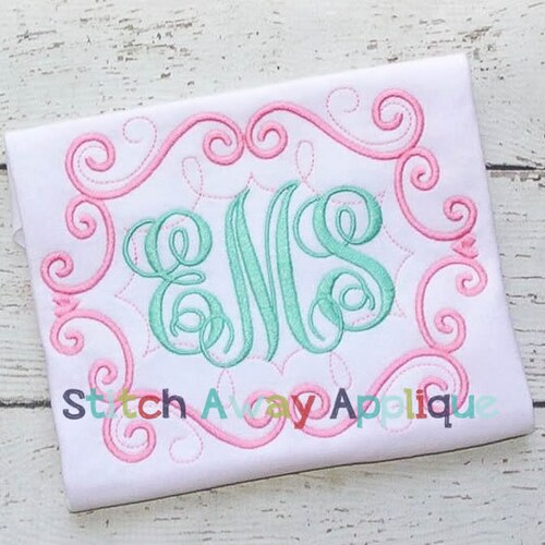 Charming Font Frame Monogram Embroidery Design font Not - Etsy