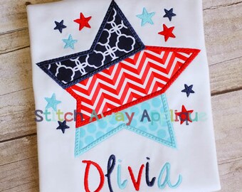 Split Star Applique | Etsy