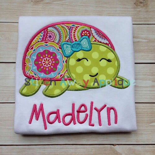 Cute Sea Turtle Applique Machine Embroidery Design 4 Sizes - Etsy