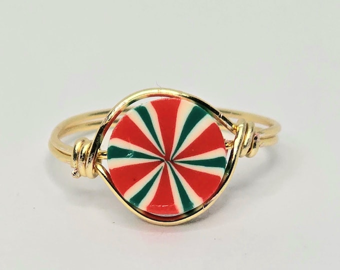 Peppermint Christmas Ring - Etsy