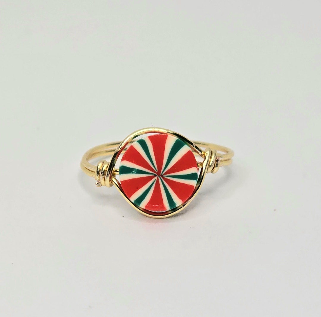 Peppermint Christmas Ring - Etsy