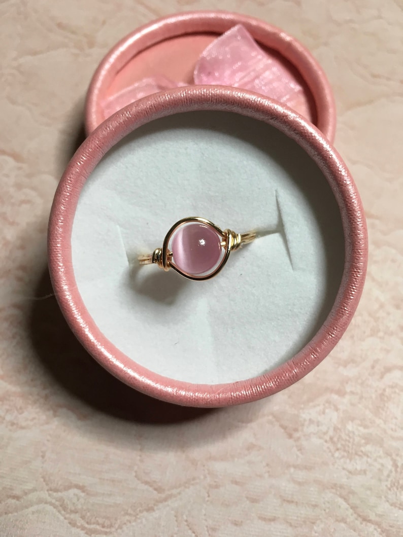 Large Pink Cats Eye Ring - Etsy