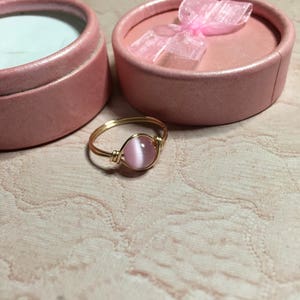 Large Pink Cats Eye Ring - Etsy