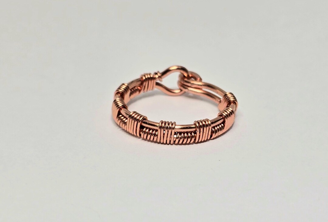 Copper Minimalist Weaved Band Ring - Etsy
