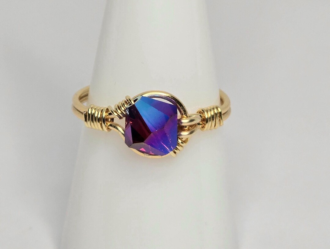 Swarovski Red Siam Ring - Etsy
