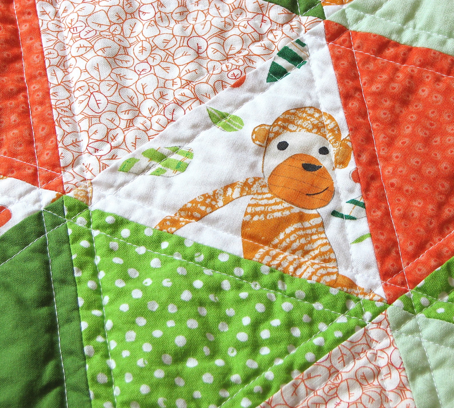 Triangle Baby Quilt, Gender Neutral Quilt, Baby Blanket 29x34 ...