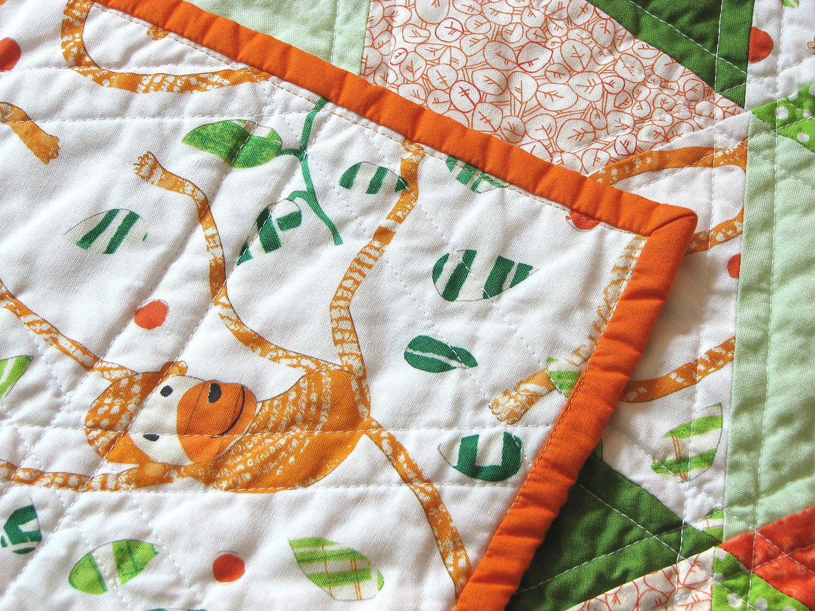 Triangle Baby Quilt, Gender Neutral Quilt, Baby Blanket 29x34 ...