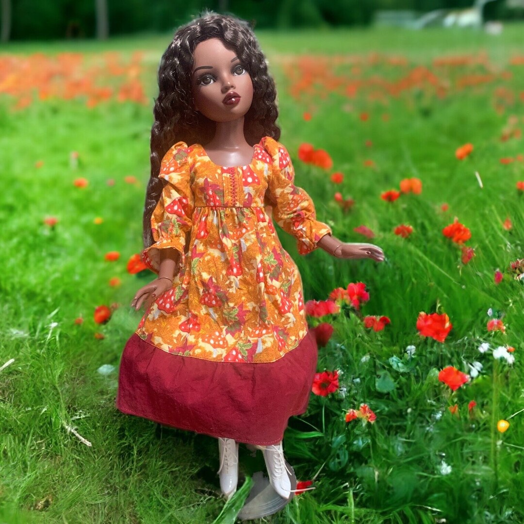 Flowy Long-sleeve Mori Style Maxi Dress for Ellowyne Wilde Body, BJD,16 ...