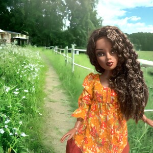 Flowy Long-sleeve Mori Style Maxi Dress for Ellowyne Wilde Body, BJD,16 ...