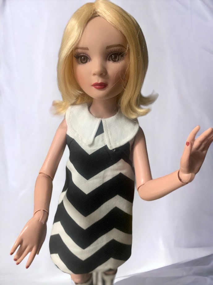 Mod Groove Black and White Shift Doll Dress for Tonner Ellowyne Wilde ...