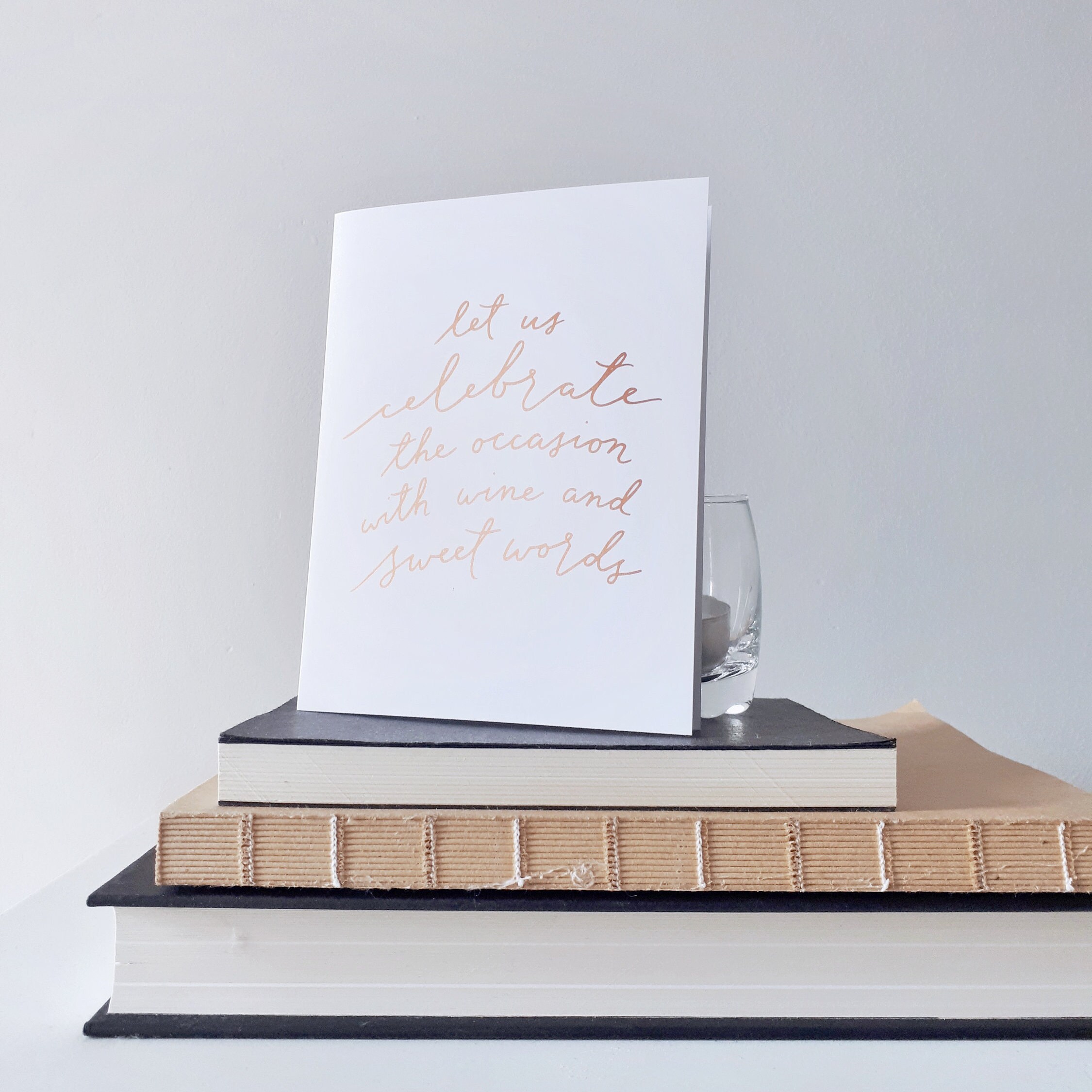 Copper Foil Celebration Greeting Card Calligraphy - Etsy