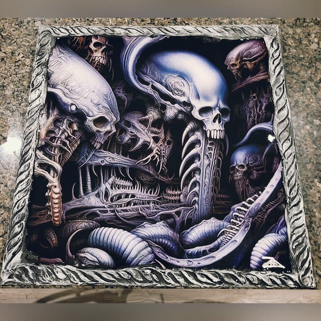 Zivart the Alien Tomb Mixed Media Paintingthe - Etsy