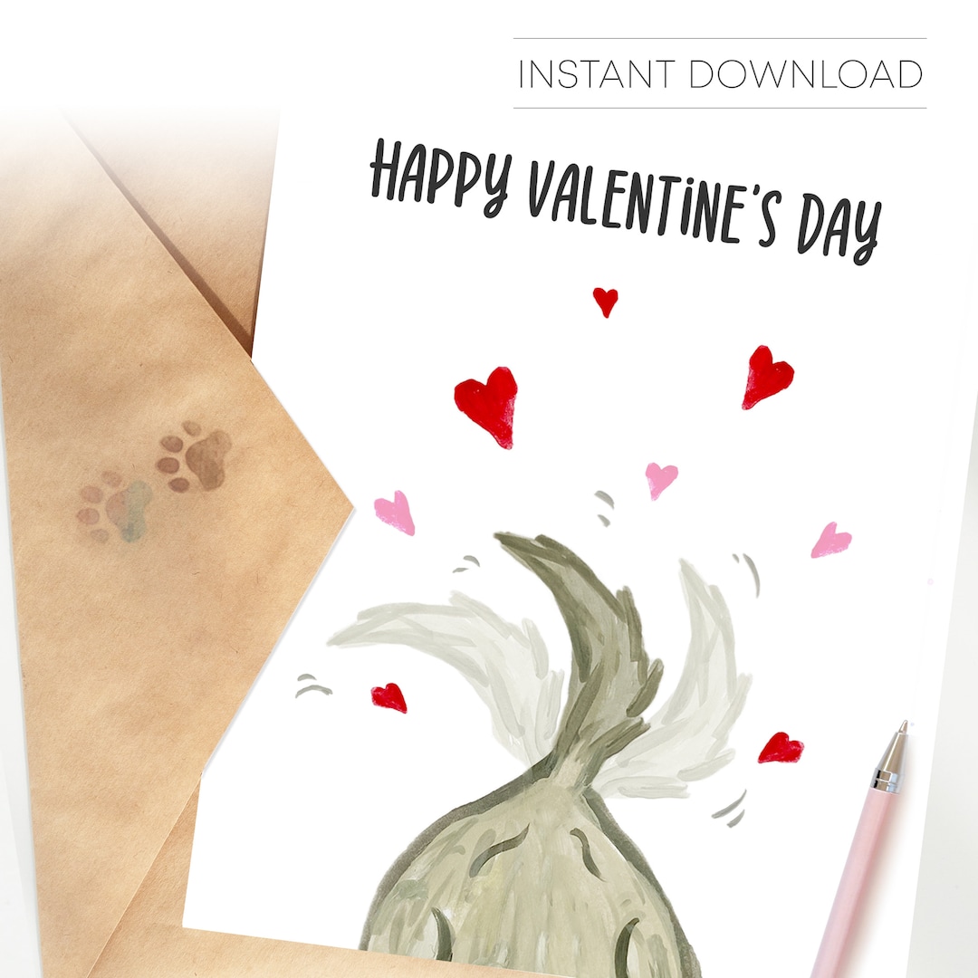 Valentines Card From Dogs, Funny Dog Valentine, Printable Card for ...