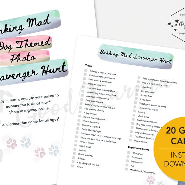 Dog Themed Scavenger Hunt - Etsy