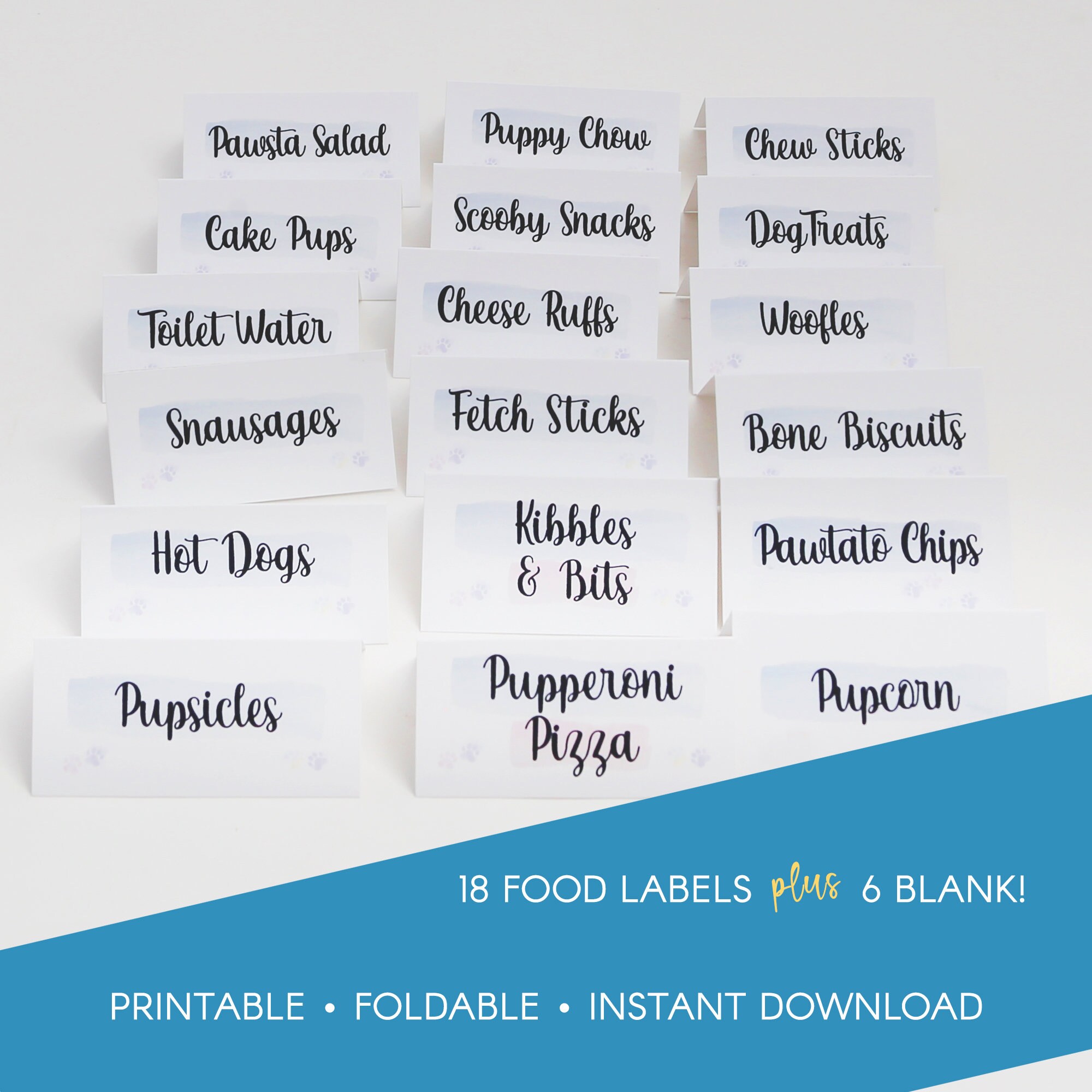 Printable Food Labels, Food Tent Cards,diy Place Cards, Party Decor ...