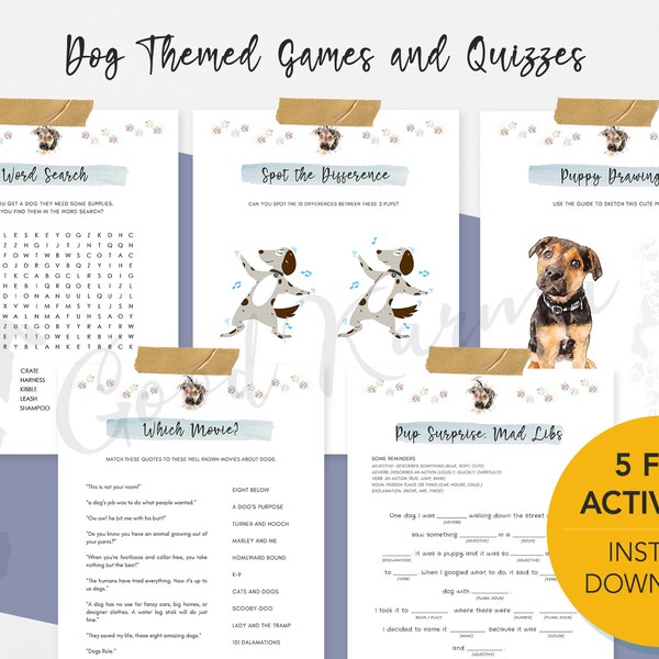 Dog Breed Bingo, Printable Bingo Cards for Kids, Dog Birthday Party ...