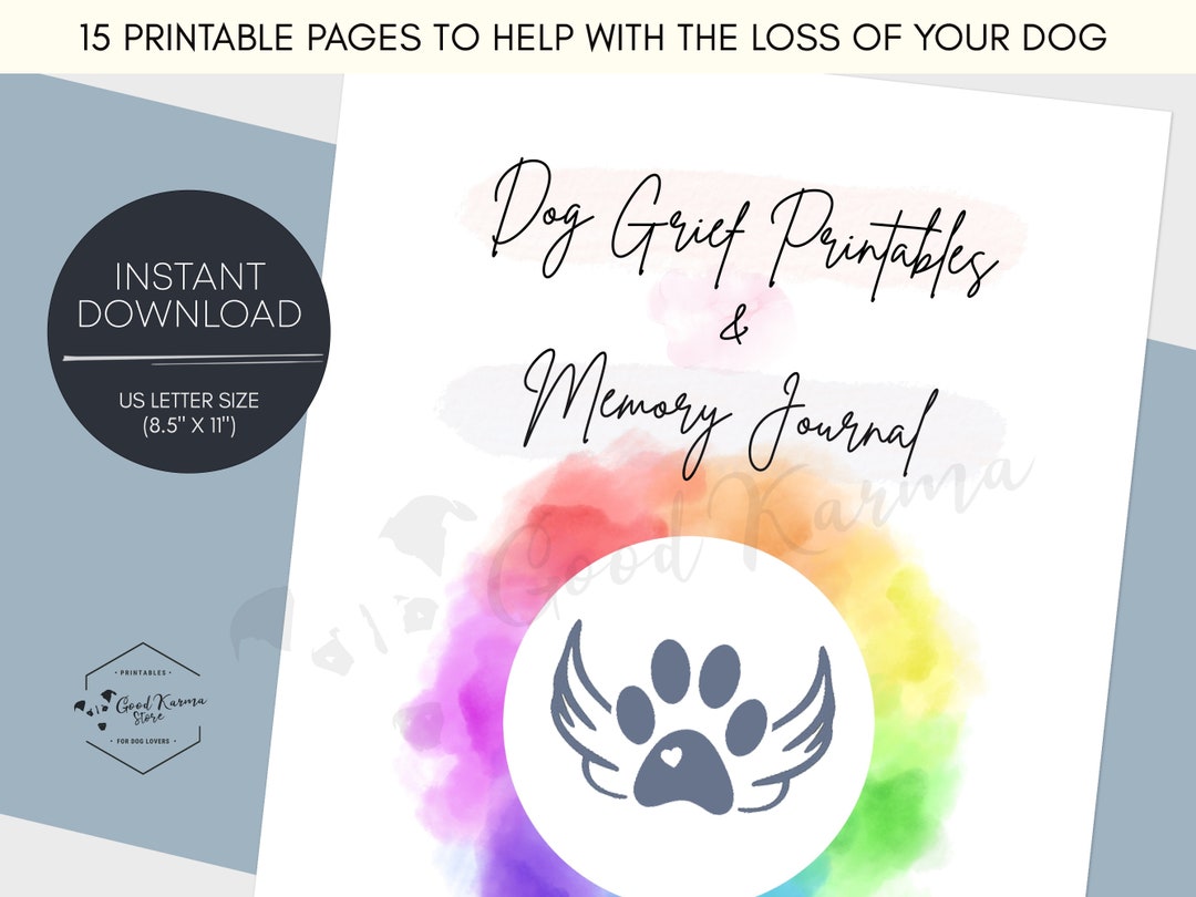 Dog Memory Book, Grief Journal Printable, Grief Workbook, Dog ...