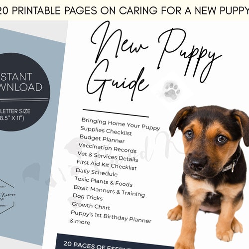 New Puppy Checklist Puppy Schedule Dog Chart Breeder Puppy - Etsy