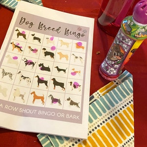 Dog Breed Bingo, Printable Bingo Cards for Kids, Dog Birthday Party ...