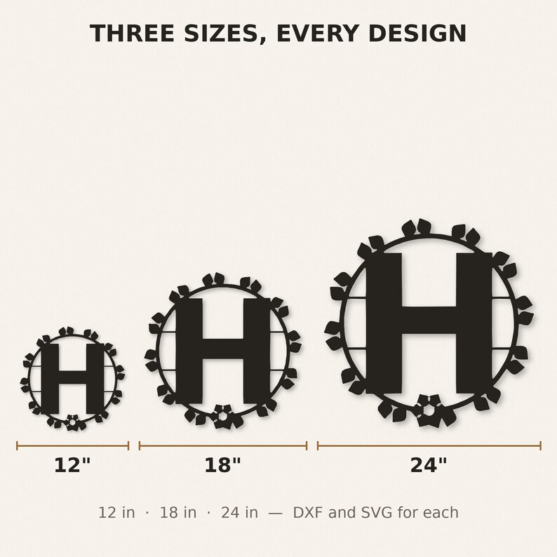 20 Monogram SVG DXF Bundle for CNC Laser Cut - Letter Wreath Frame Wall ...