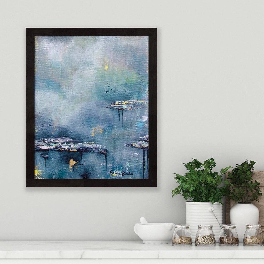 Hazy Cloudscape Art Print: Blue Sky Abstract Painting (8x10) - Etsy