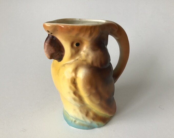 Vintage Czechoslovakia Pottery Parrot Pitcher Small Creamer - Etsy