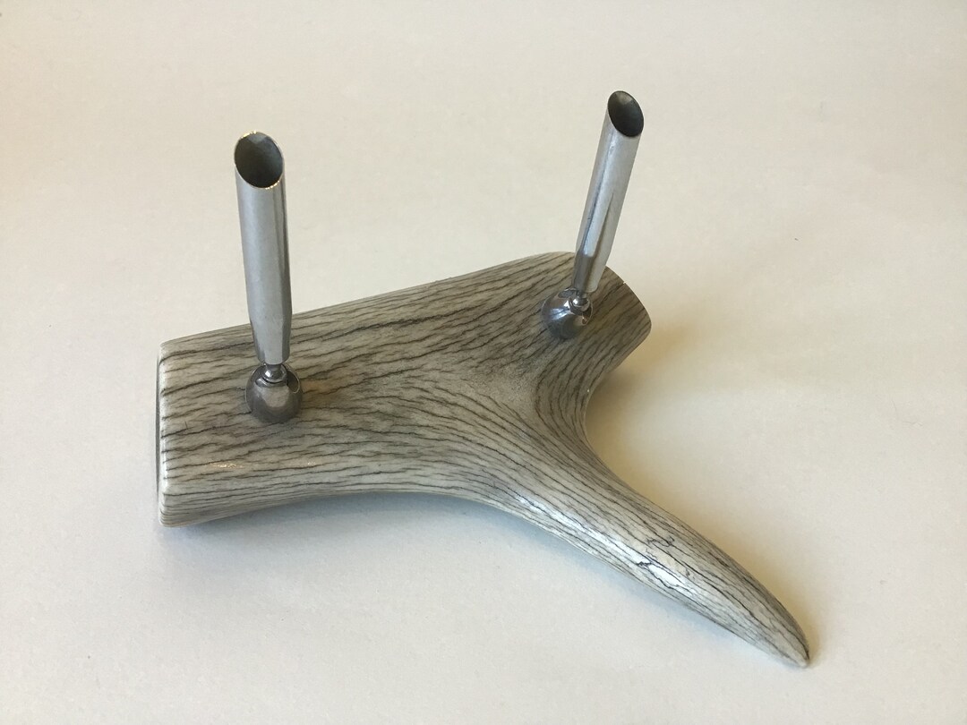Vintage Deer Antler Double Pen Holder Desk Accessory - Etsy
