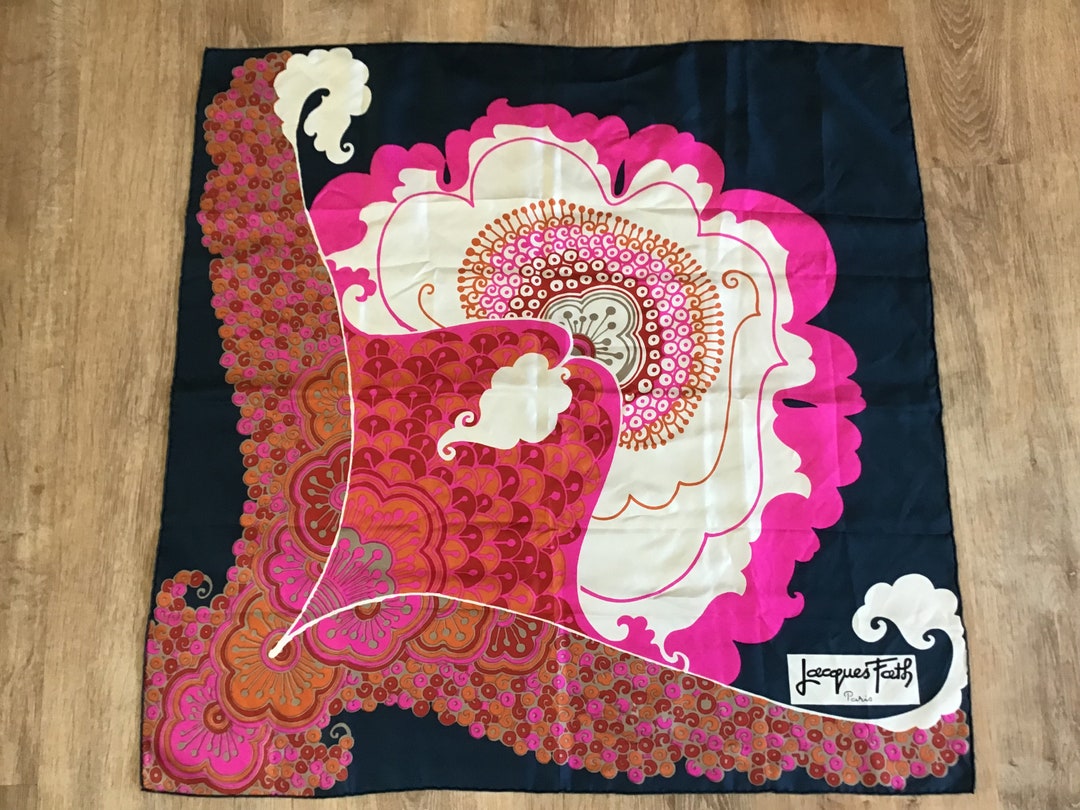 Vintage Modern Design Jacques Fath Paris France Silk Scarf - Etsy