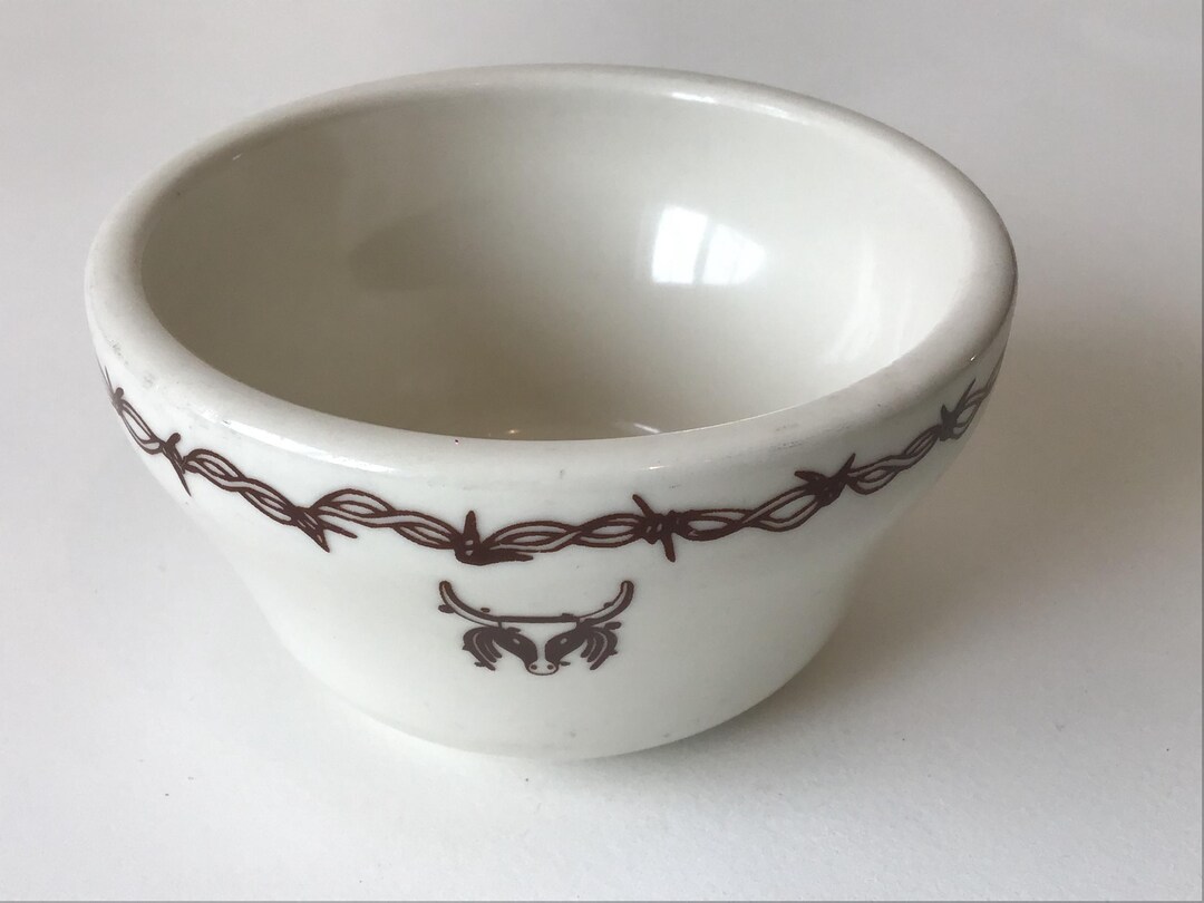 Vintage Western Cowboy Ranch Branding Iron Small Custard Bowl Homer ...
