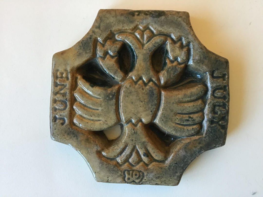 Vintage Mercer Moravian Art Pottery Tile Zodiac Cancer June July - Etsy