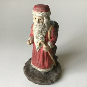 Antique Plaster Santa Claus With Basket Christmas Decoration - Etsy