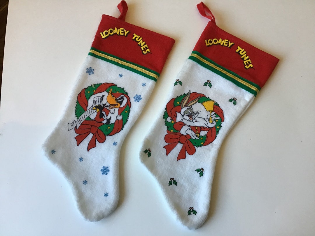 Vintage Warner Bros Looney Tunes Christmas Stockings Daffy - Etsy