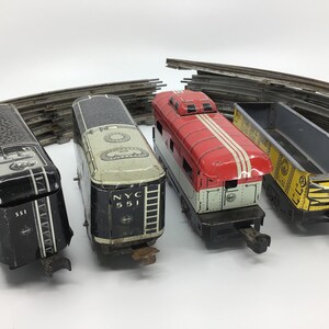 Vintage Marx Mar Tin Metal Litho NYC Toy Train Lot Cars Tracks - Etsy